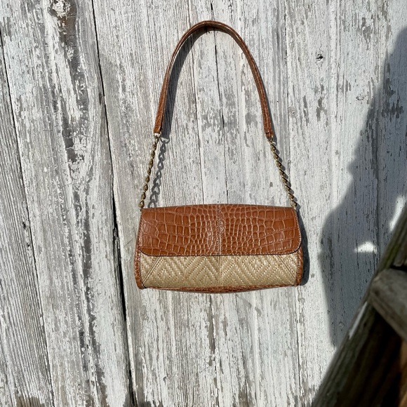 Liz Claiborne | Bags | Wicker And Faux Crocodile Evening Bag | Poshmark